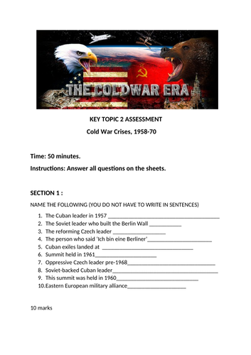 GCSE COLD WAR KEY TOPIC 2. LESSONS AND REVISION RESOURCES | Teaching ...