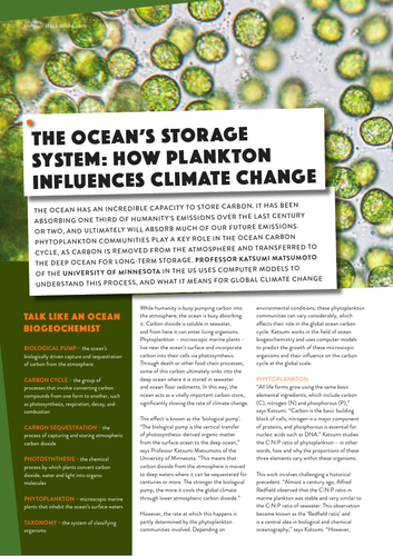 How does plankton influence climate change? | Teaching Resources