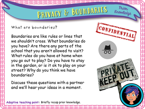 Privacy and Boundaries PSHE | Teaching Resources