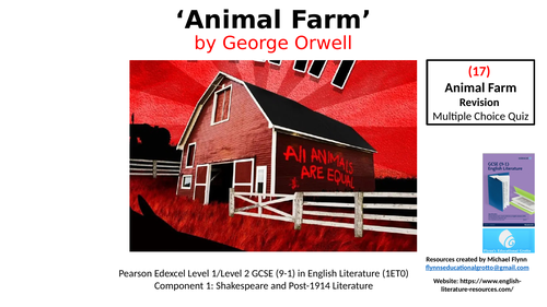 GCSE Literature: (17) ‘Animal Farm’ – Revision Quiz and Micro-Essay ...