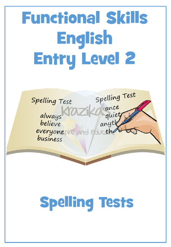 English Functional Skills - Entry Level 2 - Spelling Tests | Teaching ...