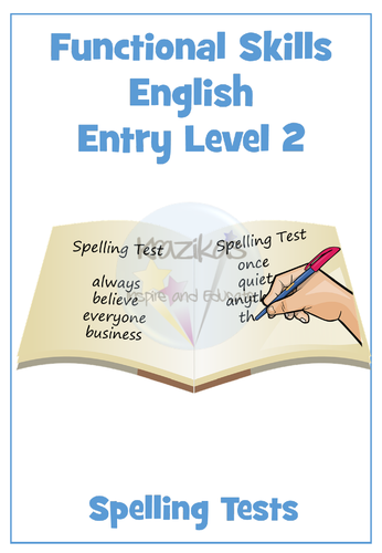 English Functional Skills - Entry Level 2 - Spelling Tests | Teaching ...