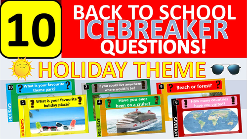 10 x Icebreakers (Holiday themed) Back to School Form Tutor Time ...