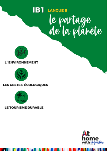 French Vocabulary List Sharing the Planet IB1 - Langue B | Teaching ...