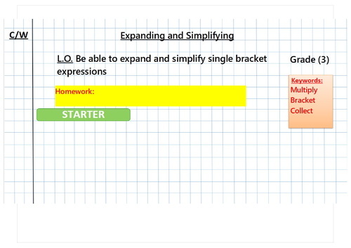 Expanding Single Bracket Expressions - Maths GCSE Foundation Lesson ...