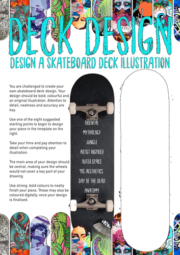Art & Design Cover Lesson - Skateboard Deck Illustrations | Teaching ...