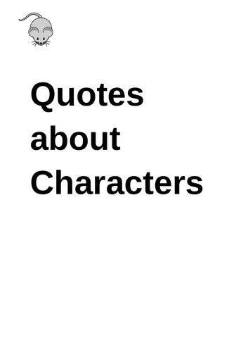 Of Mice and Men Character Quote Bank | Teaching Resources