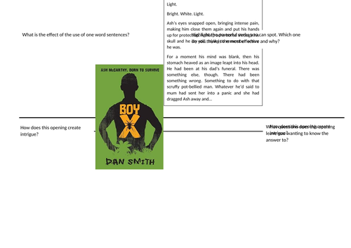 Young Adult Books Extracts (Openings) | Teaching Resources