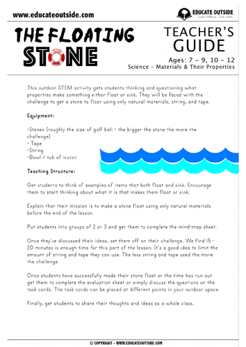 The Floating Stone STEM Challenge - Forces and Motion | Teaching Resources