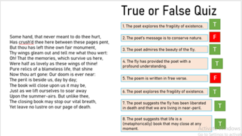 On Finding a Small Fly Crushed in a Book - Full Lesson - CIE Poetry ...