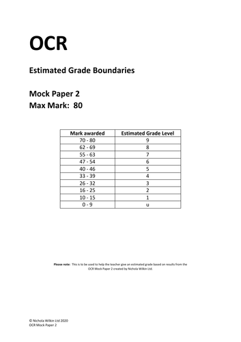 Mock Exam Paper 2 OCR GCSE Computer Science (J276/2) | Teaching Resources