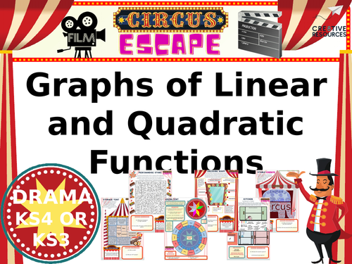 Graphs of Linear and Quadratic Functions - Maths escape room | Teaching ...