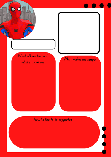 Spider man one page profile | Teaching Resources