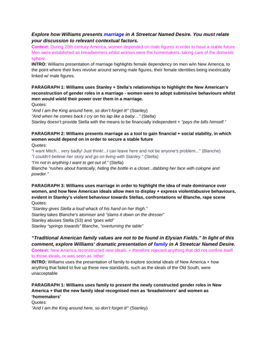 A Level English Literature Edexcel A Streetcar Named Desire Essay Plans ...