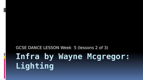 INFRA - Analysis of Costume, Aural Setting, Lighting and Set/ Staging ...