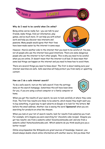 E-Safety - Making Safe, Reliable Choices Online | Teaching Resources