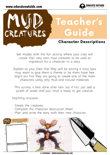 Mud Creatures Character Description FREEBIE | Teaching Resources
