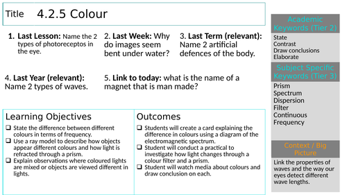 KS3 Colour (2021) update | Teaching Resources