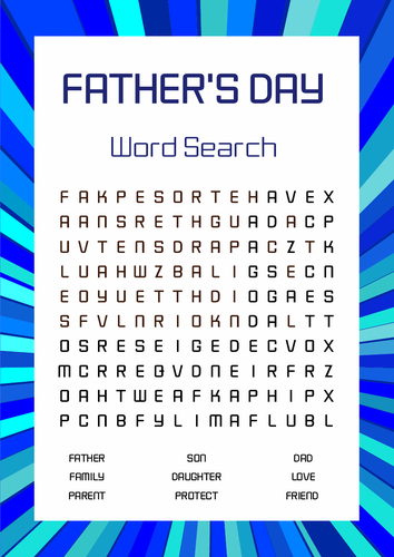 Father's Day Themed Word Searches X2 | Teaching Resources