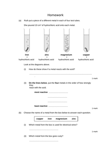 KS3 Science | 3.6.1 Metals and non-metals - Lesson 2 - Reacting metals ...