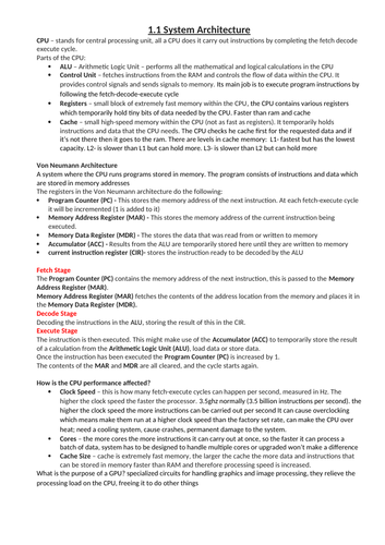 OCR GCSE Computer Science Paper 1 | Teaching Resources