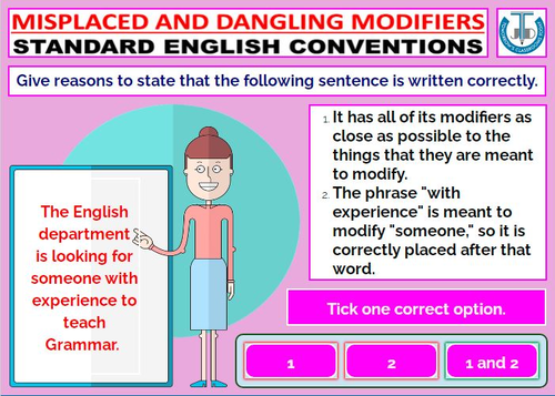 MISPLACED MODIFIERS AND DANGLING MODIFIERS: 56 BOOM CARDS | Teaching ...