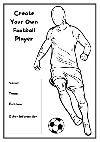 Create Your Own Football Player Euro 2020 A4 Worksheet X3 Designs ...