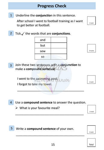 Functional Skills English - Entry Level 2 - Writing - Conjunctions and ...