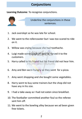 Functional Skills English - Entry Level 2 - Writing - Conjunctions and ...