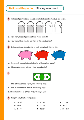 (Foundation) Ratio and Proportion: Sharing an Amount | Teaching Resources