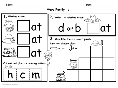 CVC Word Families Phonics Worksheets | Teaching Resources