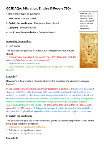 AQA GCSE Migration, Empires & People: Questions and Revision Support ...