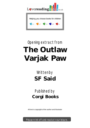 The Outlaw Varjak Paw - Whole Class Reading Session! | Teaching Resources