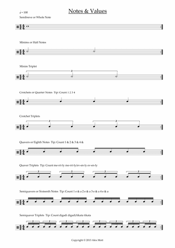 DRUMS - Music Theory Study Pack | Teaching Resources