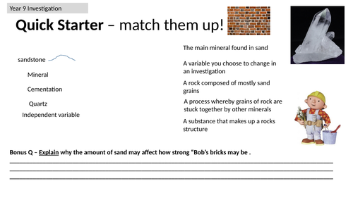 Y9 science investigation - Bob's bricks | Teaching Resources
