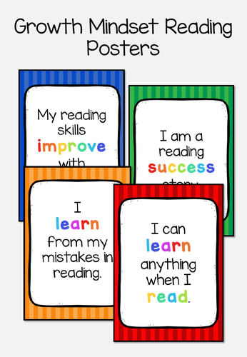 Growth Mindset Reading Posters | Teaching Resources