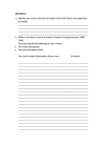 SUPERPOWER RELATIONS AND THE COLD WAR KEY TOPIC 3 ASSESSMENT | Teaching ...