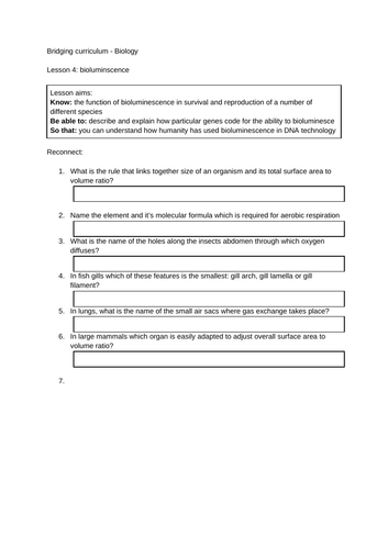 Biology Bridging curriculum | Teaching Resources