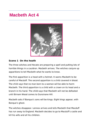 LAB Macbeth worksheets - plot (+answers) | Teaching Resources