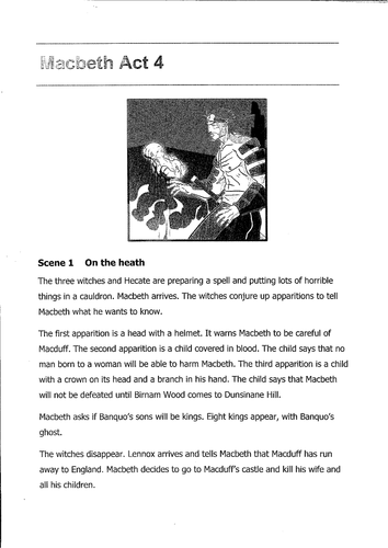 LAB Macbeth worksheets - plot (+answers) | Teaching Resources