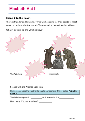 LAB Macbeth worksheets - plot (+answers) | Teaching Resources