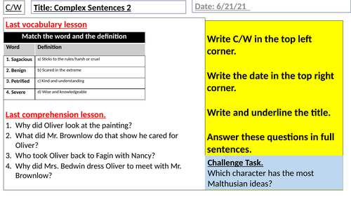 Complex Sentence- Advanced | Teaching Resources