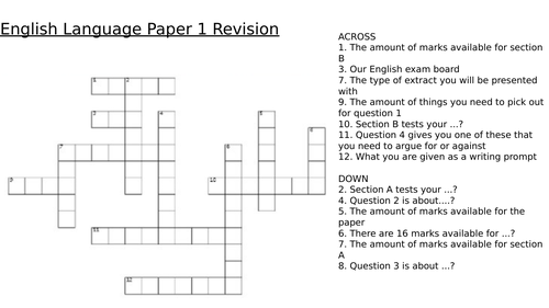 Aqa English Language Paper 1 Question 3 Structure Recap Revision Lessons Teaching Resources