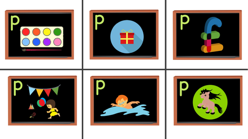 Letter P Picture Cards and Matching Words KS1 | Teaching Resources