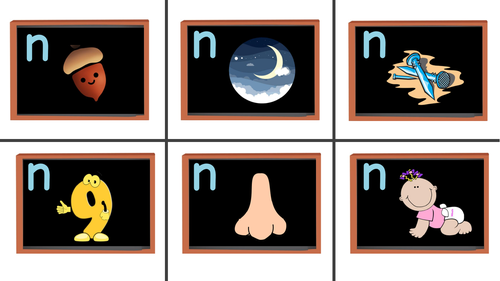 Letter N Picture Cards and Matching Words KS1 | Teaching Resources