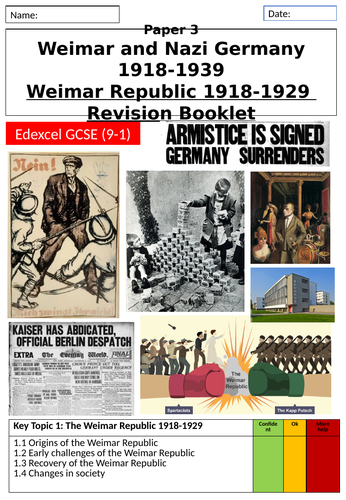Weimar Republic REVISION | Teaching Resources