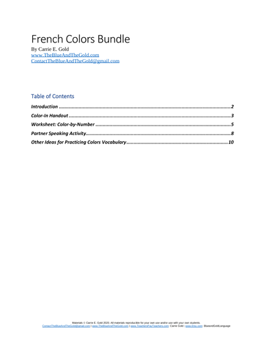 Learn Colors in French: Activity Bundle ~ Worksheets ~ Reference ...