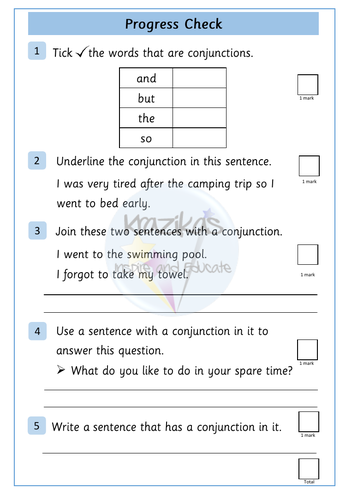Conjunctions - Year 2 | Teaching Resources