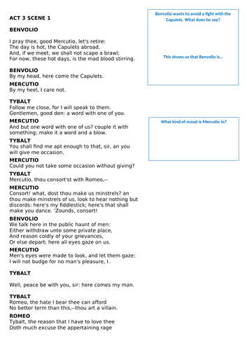 Romeo & Juliet Act 3.1 (20 slides, 1 extract, 3 worksheets) | Teaching ...