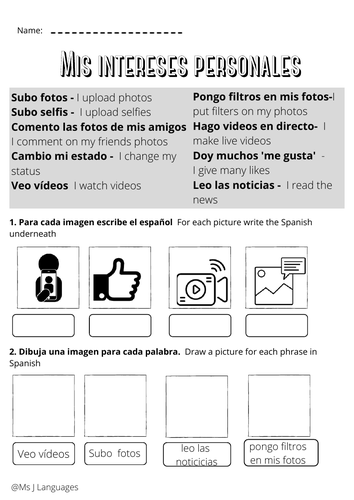 Claro 2 - 3.5- Mis intereses personales Worksheets | Teaching Resources